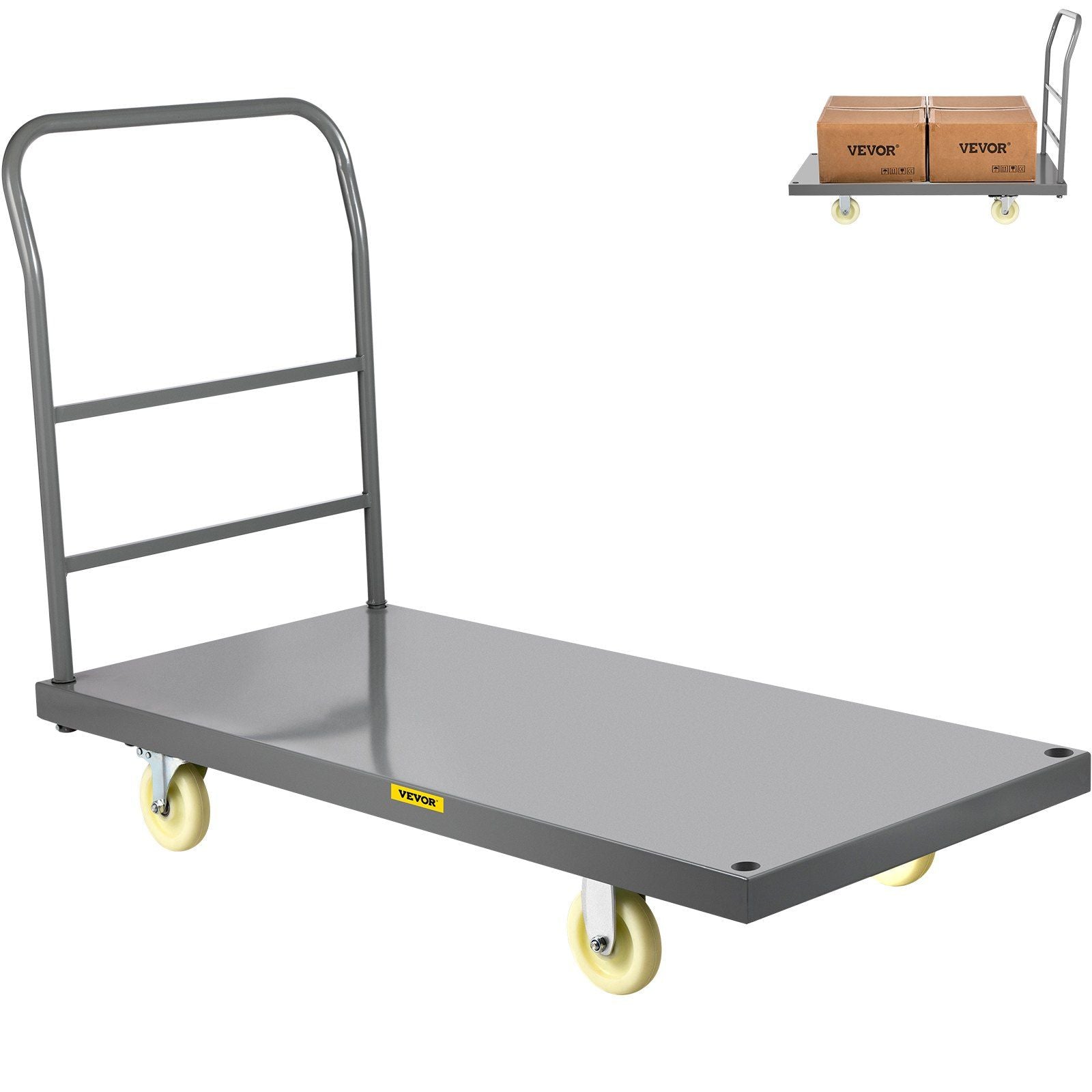 Platform Truck 2000 lbs Capacity 47" x 24" x 32" Flatbed Cart Hand Tru ...