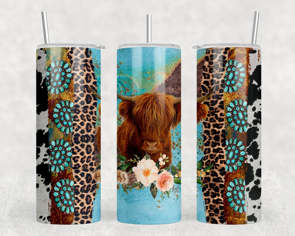 Highland Cow|Skinny Tumbler|Optional Bluetooth Speaker| Speaker Color ...