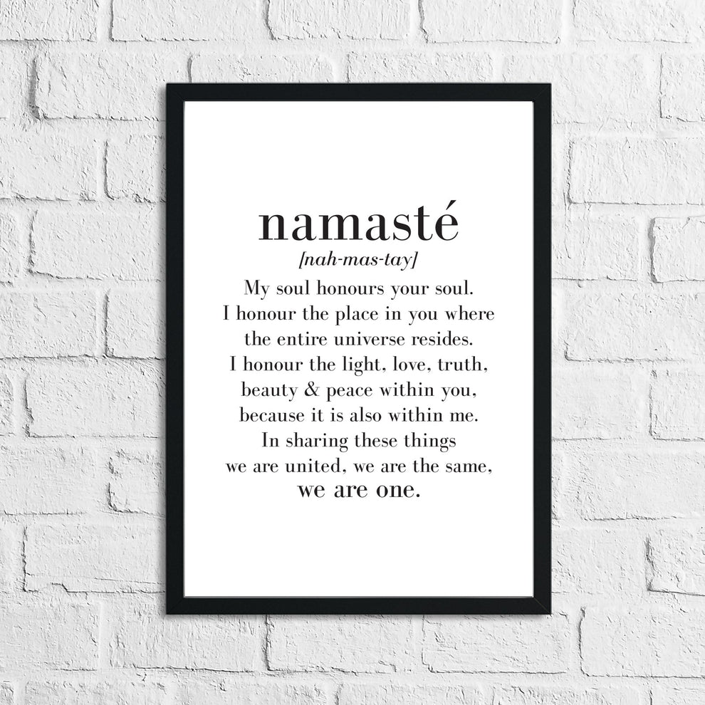 Namaste Definition Inspirational Wall Decor Quote Print by WinsterCrea ...